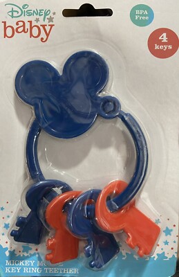 DISNEY Minnie Mouse Baby Key Ring & Keys TEETHER Rattle Playtime Toy ...