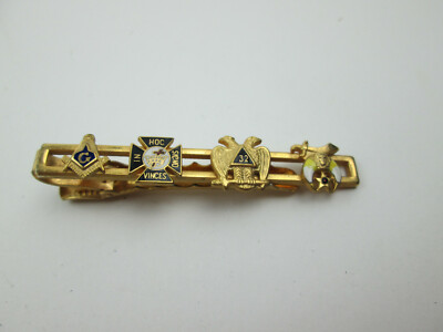 Masonic Tie Clip Shriners Scottish Rite Knights Templar Freemasonry ~2 ...