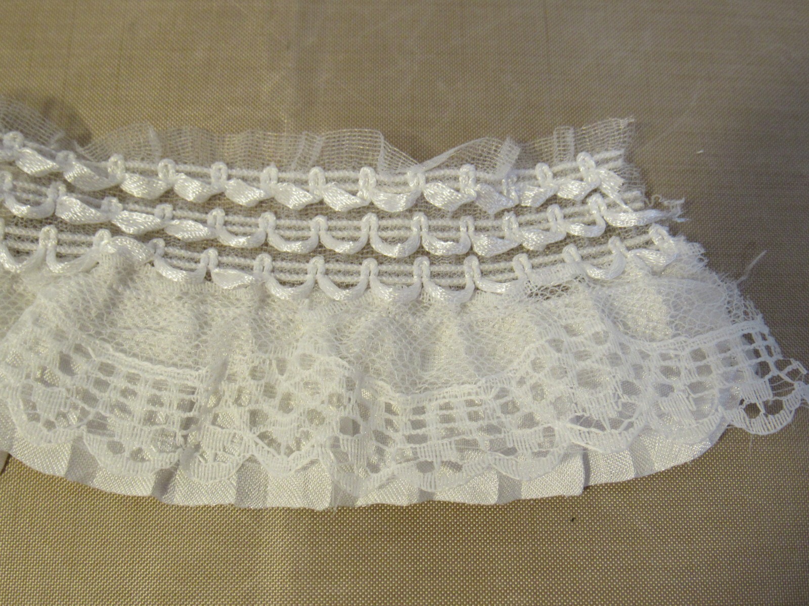 5 Yards 3" White Lace Pleated Ruffle Trim Ribbon DIY Wedding Dress ...