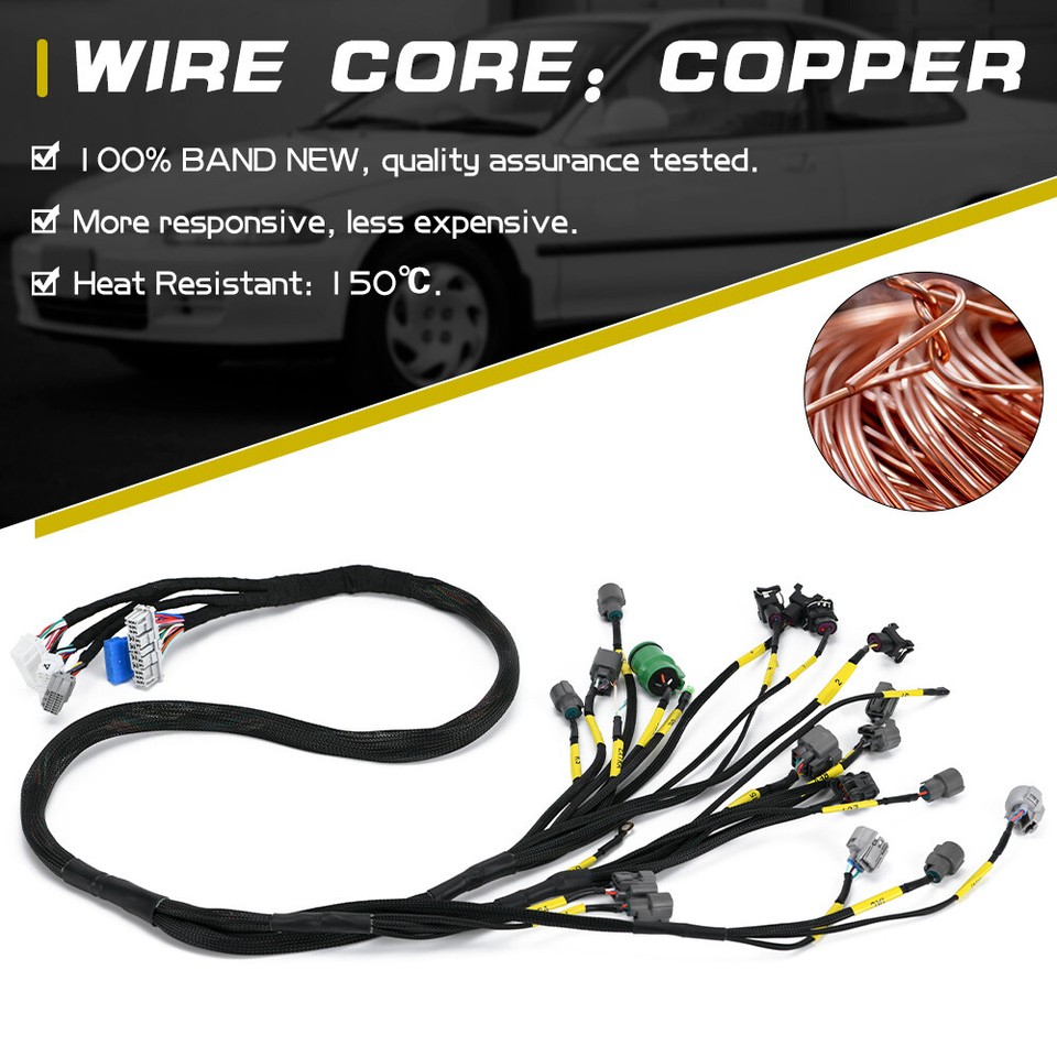 For Honda Civic Integra B16 B18 D16 D & B-series Tucked Engine Harness ...