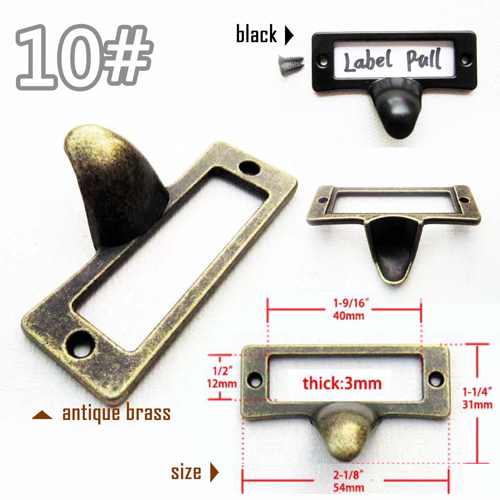 6/12/48pcs Cabinet Drawer Door Tag Label Pull Frame Handle File Name ...