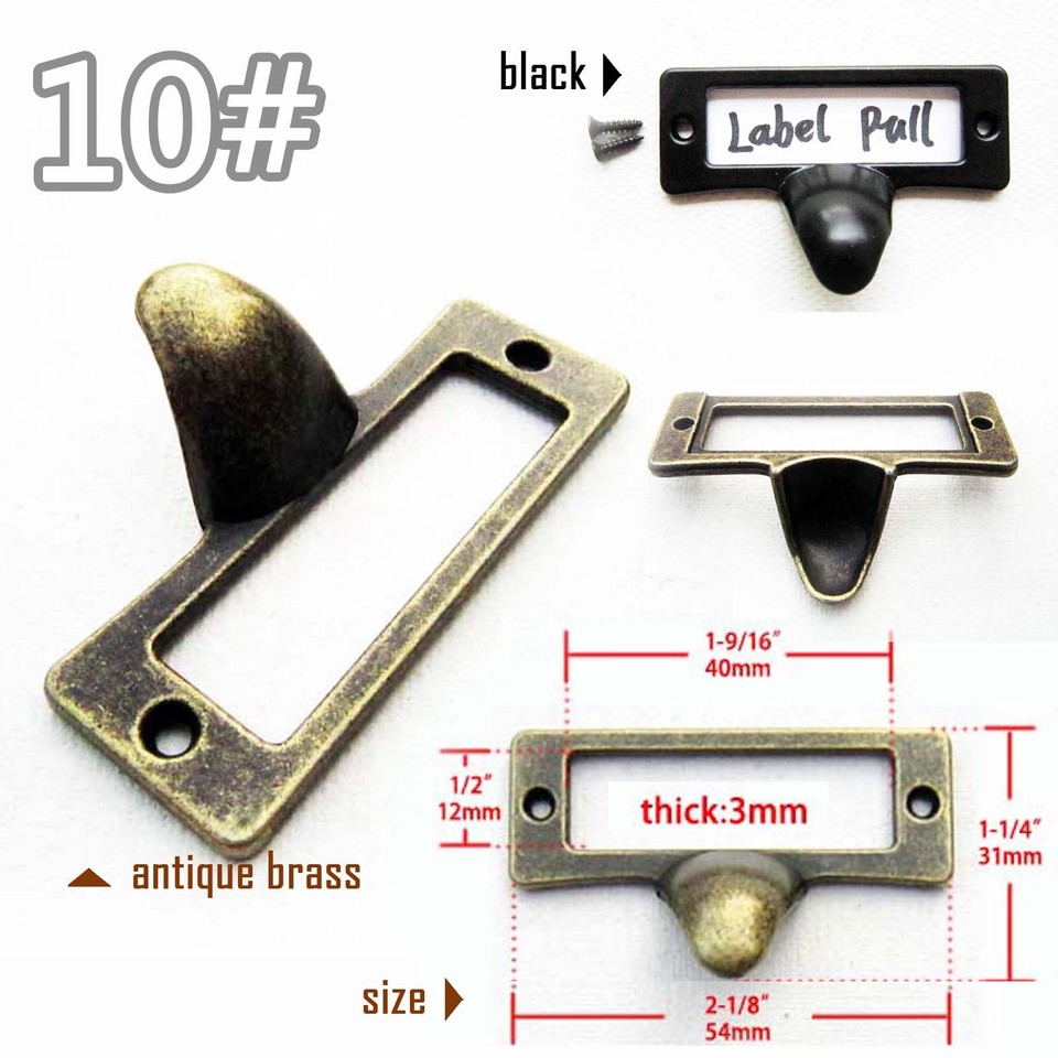 6/12/48pcs Cabinet Drawer Door Tag Label Pull Frame Handle File Name ...