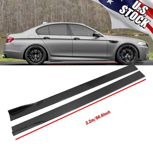 86.6"Side Skirts Rocker Panel Splitter Carbon For BMW F07 F10 F11 530i ...