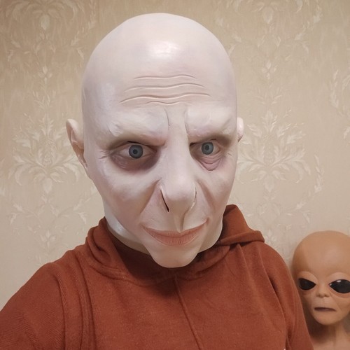 Masquerade Halloween Latex Fancy Lord Voldemort Head Mask Creepy Party ...