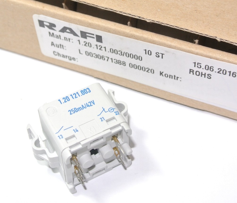1.20.121.003/0000 RAFI 250mA 42V Switch Contact Blocks 1.20.121.003 ...