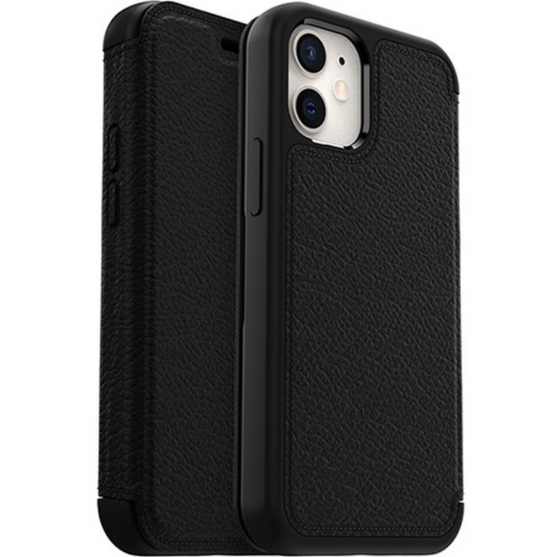 OtterBox Apple iPhone 12 Mini Strada Series Case Shadow Black Leather ...