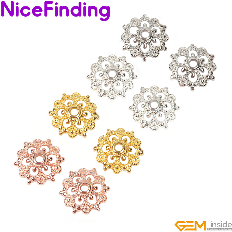 Beads Craft Jewelry Findings S925 Sterling Silver Flower Spacer Bead ...