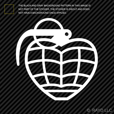 (2x) Heart Grenade Sticker Die Cut Self Adhesive Vinyl Decal love war ...