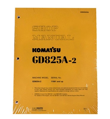Komatsu GD825A-2 Series Motor Grader Workshop Repair Service Manual ...