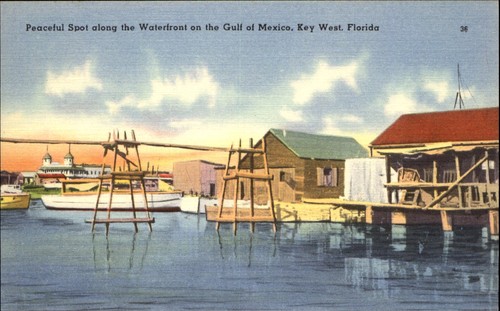 Waterfront ~ Key West Florida FL ~ 1950s postcard | eBay