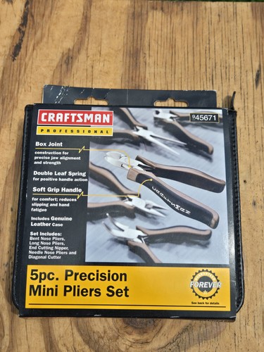 NOS Craftsman Professional 5pc Mini Precision Pliers Set 45671 Nipper ...