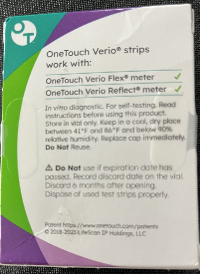 ONE Touch Verio Test Strips / 100 ct. / EXP. 01-31-2027 / NEW-UNOPENED ...
