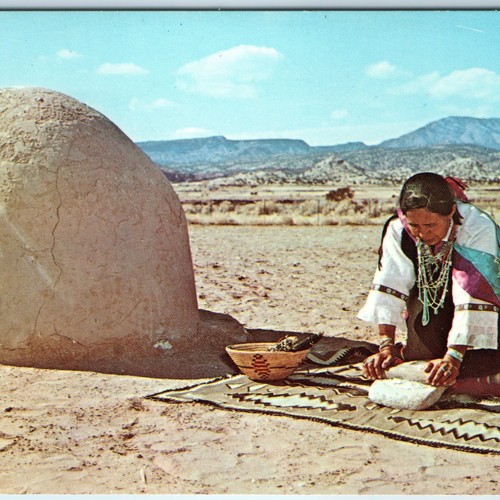 c1960s Indian Grinding Corn Adobe Oven Chrome Postcard Native American ...