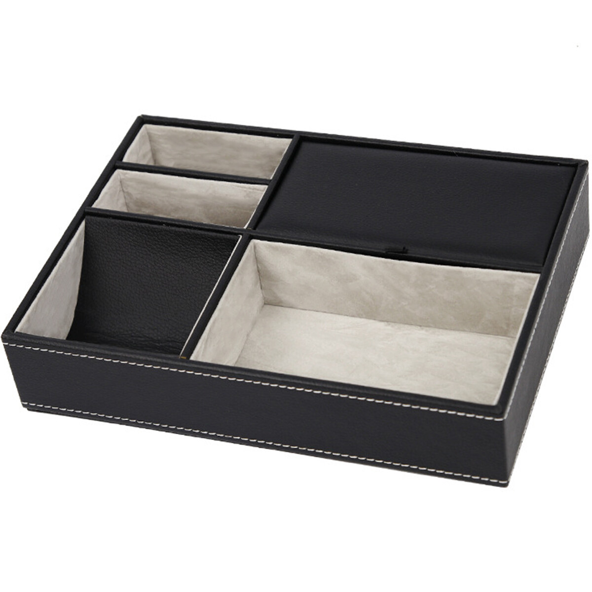 Men's Valet Tray with 5 Compartments Decent Valet Tray Organizer Faux ...