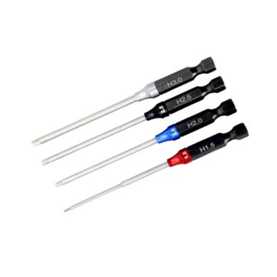 SpeedTek RC 1/4" Hex Driver Power Tool Tip Set (Metric) (4) (1.5,2.0,2. ...