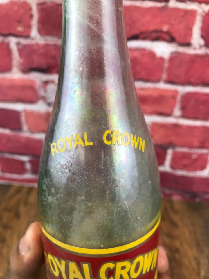As-IS Vintage 1936 RC ROYAL CROWN COLA Pyramid GLASS SODA BOTTLE 12 oz ...