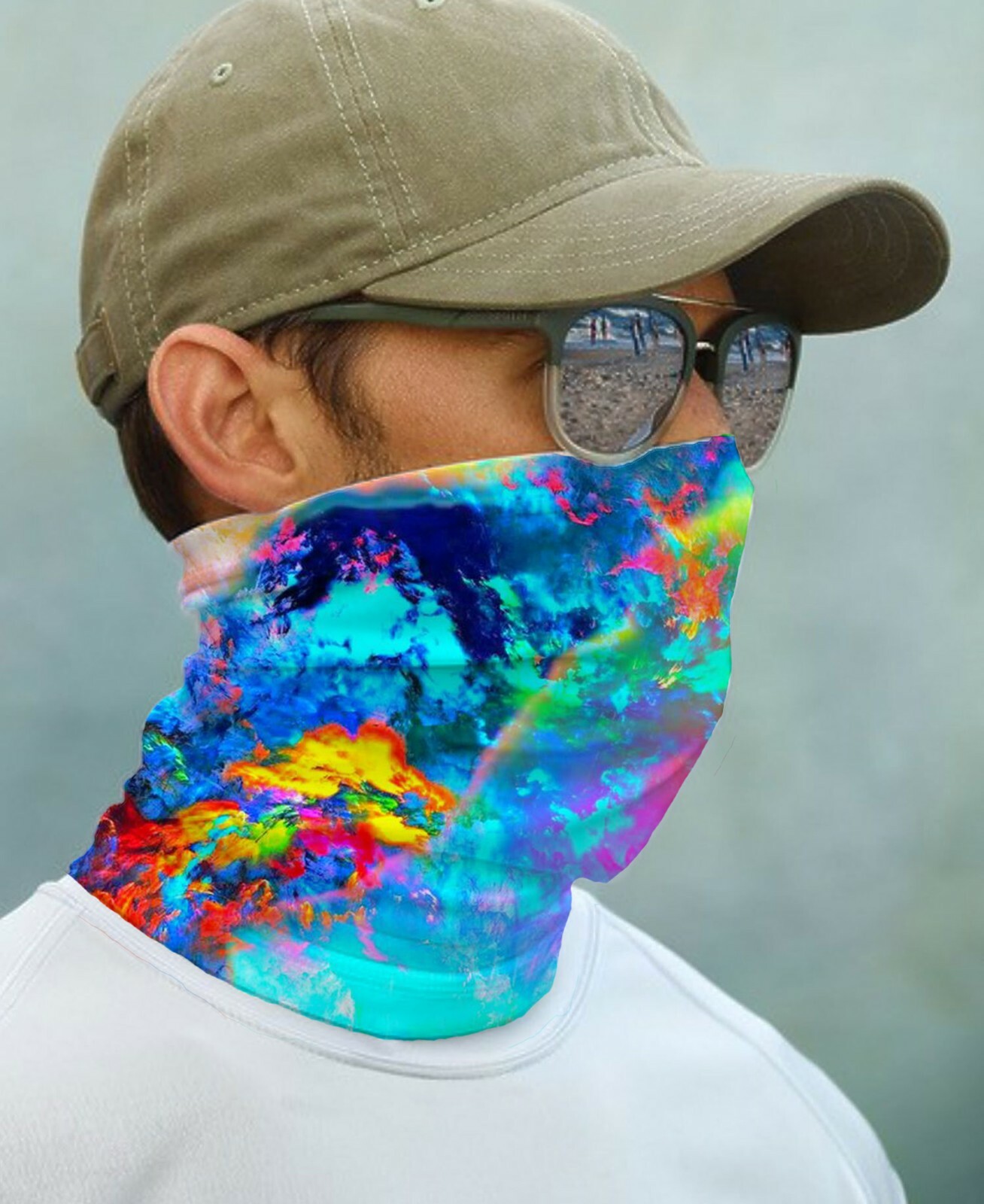 SUN GAITER Mask Bandana UPF 50+ UV Protecter Tie Dye Beach Sport Face ...