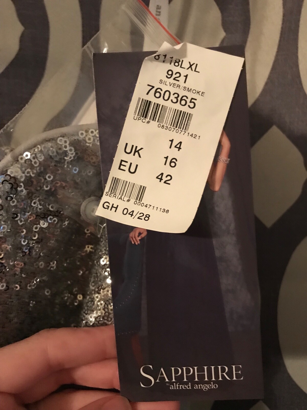 Sapphire Alfred Angelo Silver/Grey Bridesmaid Dress Size 14. NEVER worn ...