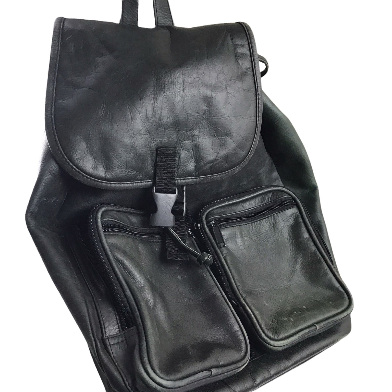 Wilson Green Black Leather Laptop Backpack Distressed - Gem