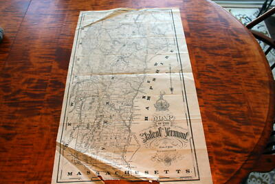 ca 1860 RARE BEAUTIFUL ANTIQUE ATLAS MAP OF VERMONT-HANDCOLORED II | eBay