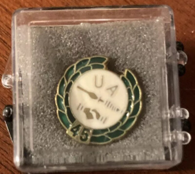 UA United Association Labor Union Pipefitters Plumbers 45 Year Tie Pin ...
