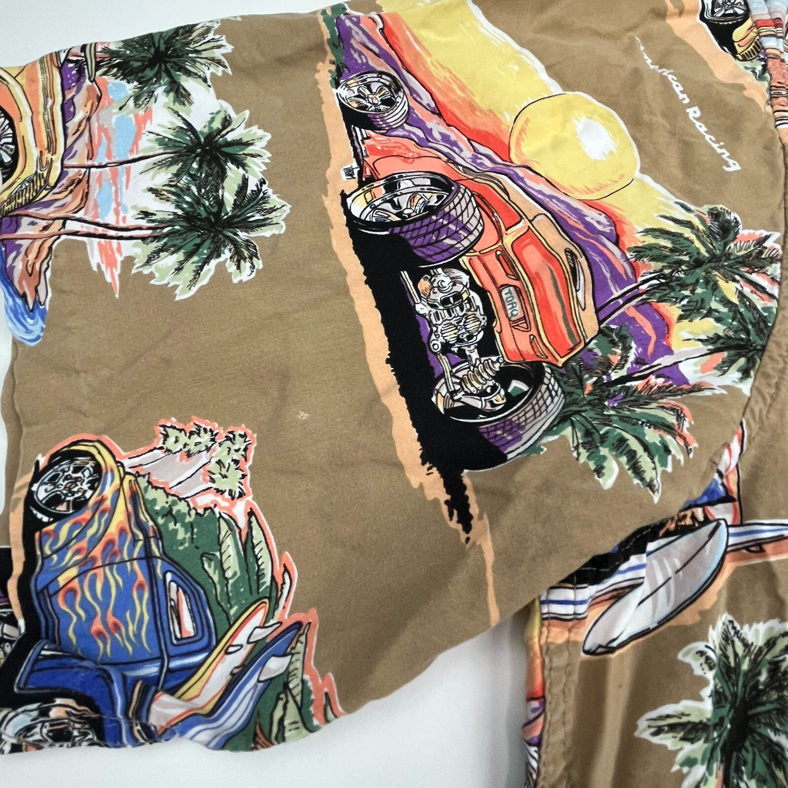 RARE Reyn Spooner XL Woody Hot Rods American Racing M… - Gem