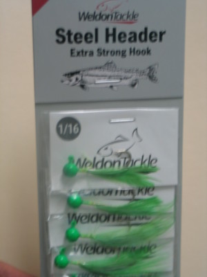 Lot Of 12 Weldon Mini Foo Steel Header Jigs 1/16oz GREEN Steelhead ...