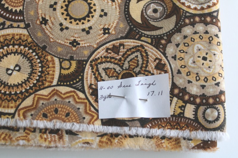 Native Plains Indian baskets print cotton fabric 3 yards Jennifer ...