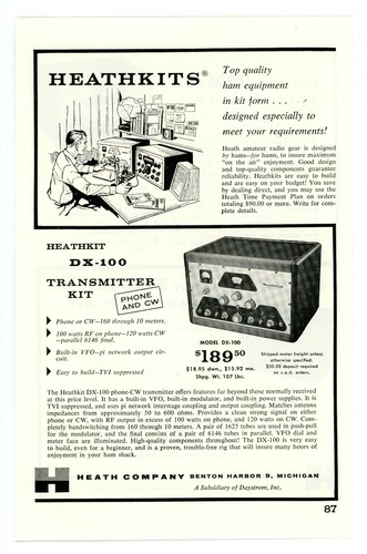 QST Ham Radio Magazine Print Ad Heathkit's DX-100 Transmitter Kit plus ...