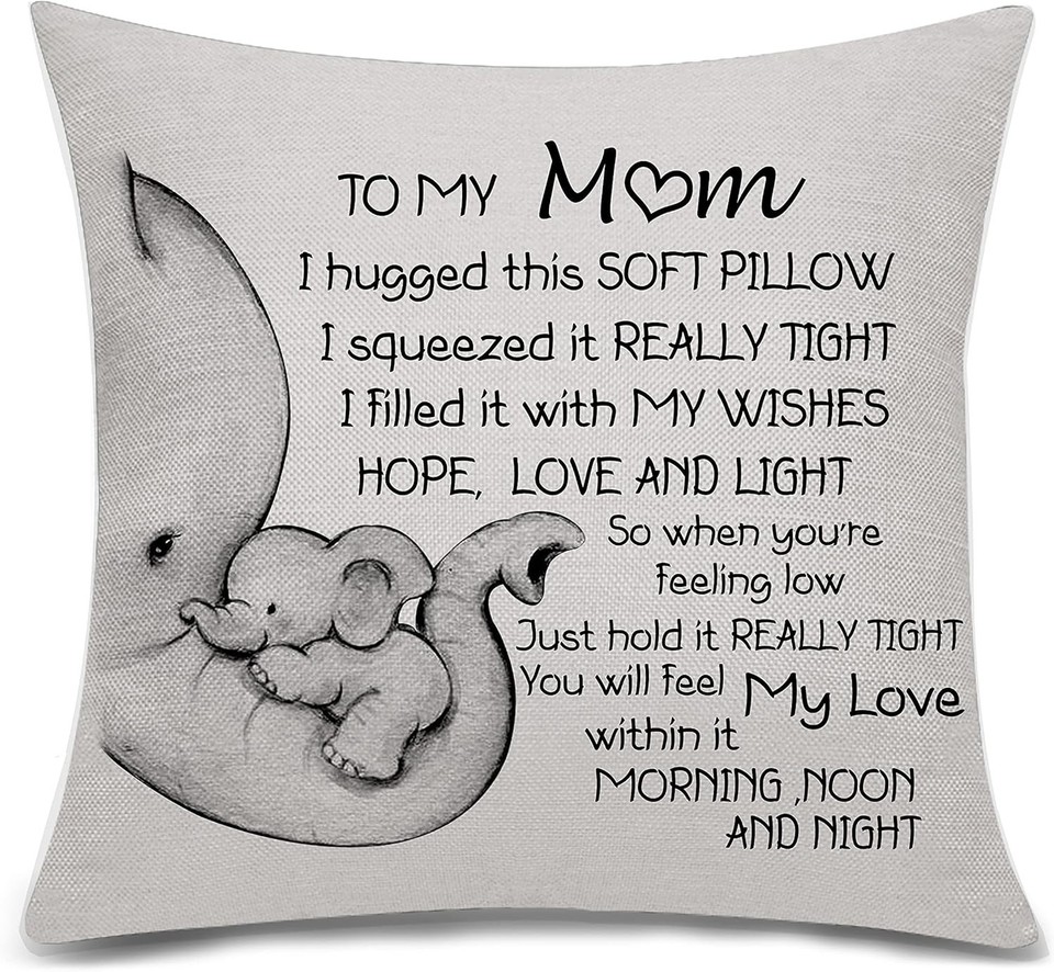 Heartfelt Mum Cushion Cover – 45cm Linen Throw Pillow Gift for Mother's ...