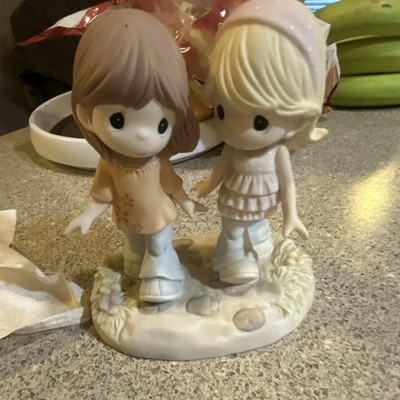 Precious Moments Porcelain Figurine Two Girls Walking Multicolor Matte ...