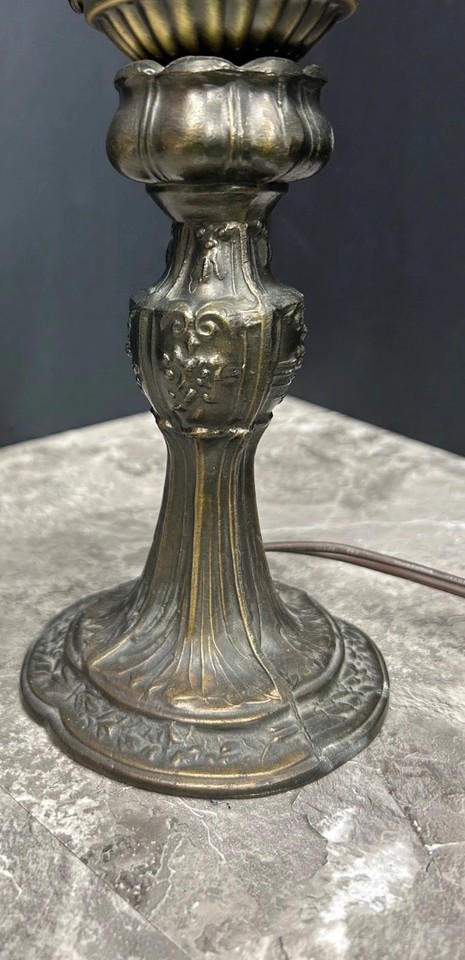Tiffany Style Table Lamp Base Stained Glass Desk Lamp Holder Antique ...