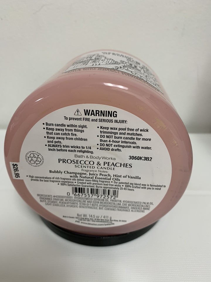 Bath & Body Works WEEKEND IN ROME 3 Wick Candle 14.5 oz W/ Essential ...