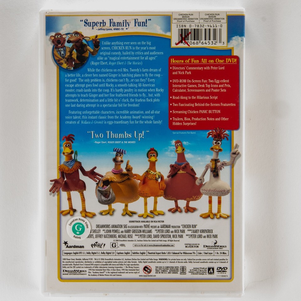 Chicken Run (DVD, 2000, Widescreen) 667068645323 | eBay