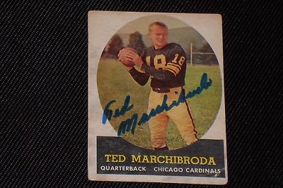 TED MARCHIBRODA 1958 TOPPS SIGNED AUTOGRAPHED CARD #44 CHICAGO ...