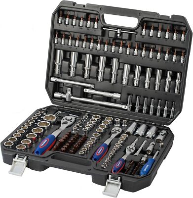 WORKPRO 172PCS Socket Set 1/2" 3/8" 1/4" Drive Cr-V Metric Sockets ...