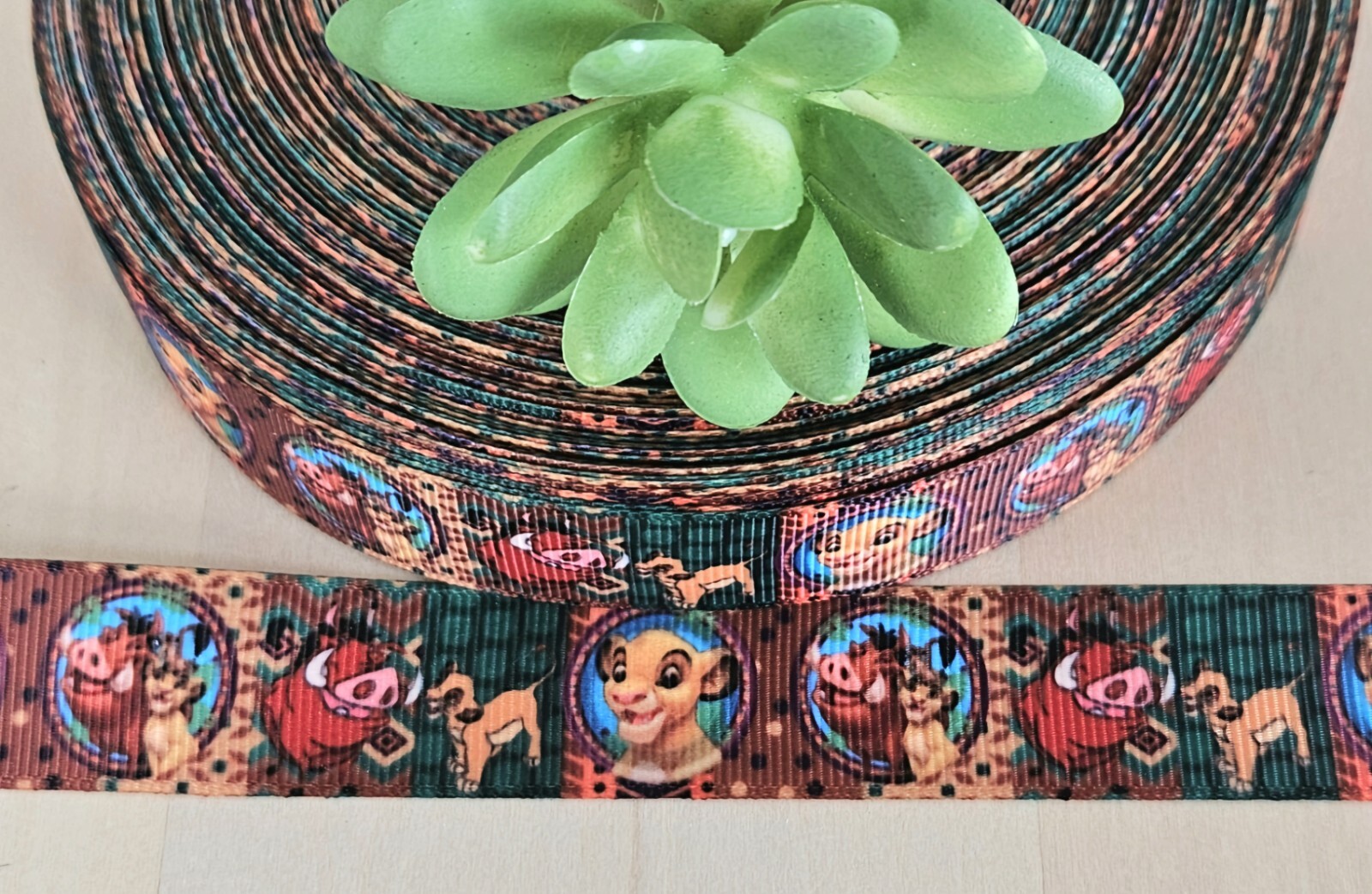 7/8" (1 YD) Lion King Grosgrain Ribbon Simba Mufasa Pumbaa Jungle ...