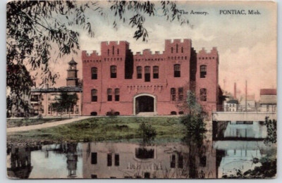 POSTCARD THE ARMORY PONTIAC MICHIGAN | eBay