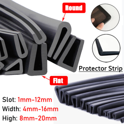 Black Rubber U Shape Slot Guard Edging Trim Seal Strip Door Table Edge ...