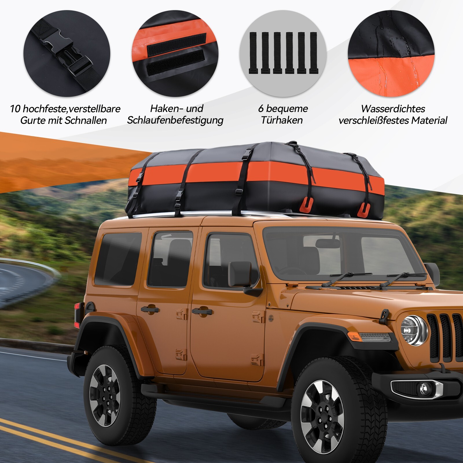 600L Auto Dachbox Dachkoffer Faltbare Dachtasche Dachgepäckträger ...