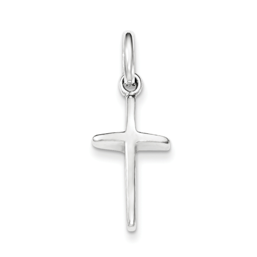 .925 Sterling Silver Polished & Solid Small Cross Charm | eBay
