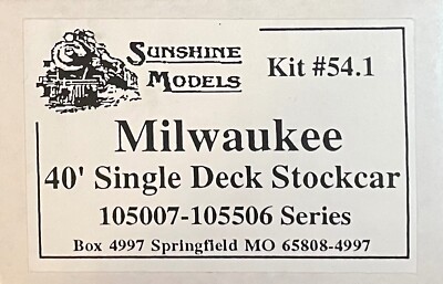 Sunshine Models 54.1 Milwaukee Road single deck stock car HO | eBay