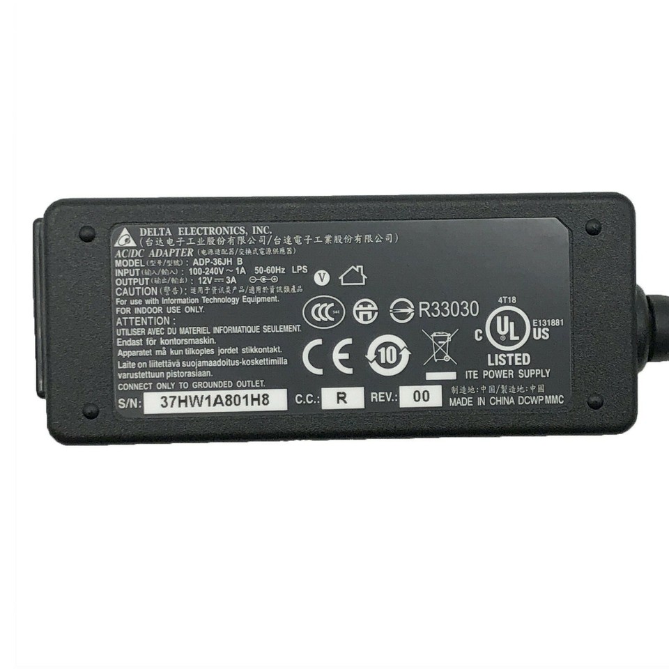 Original Delta 12V Power Adapter for Cisco Meraki Z1 MR20 MR33 MR36 ...