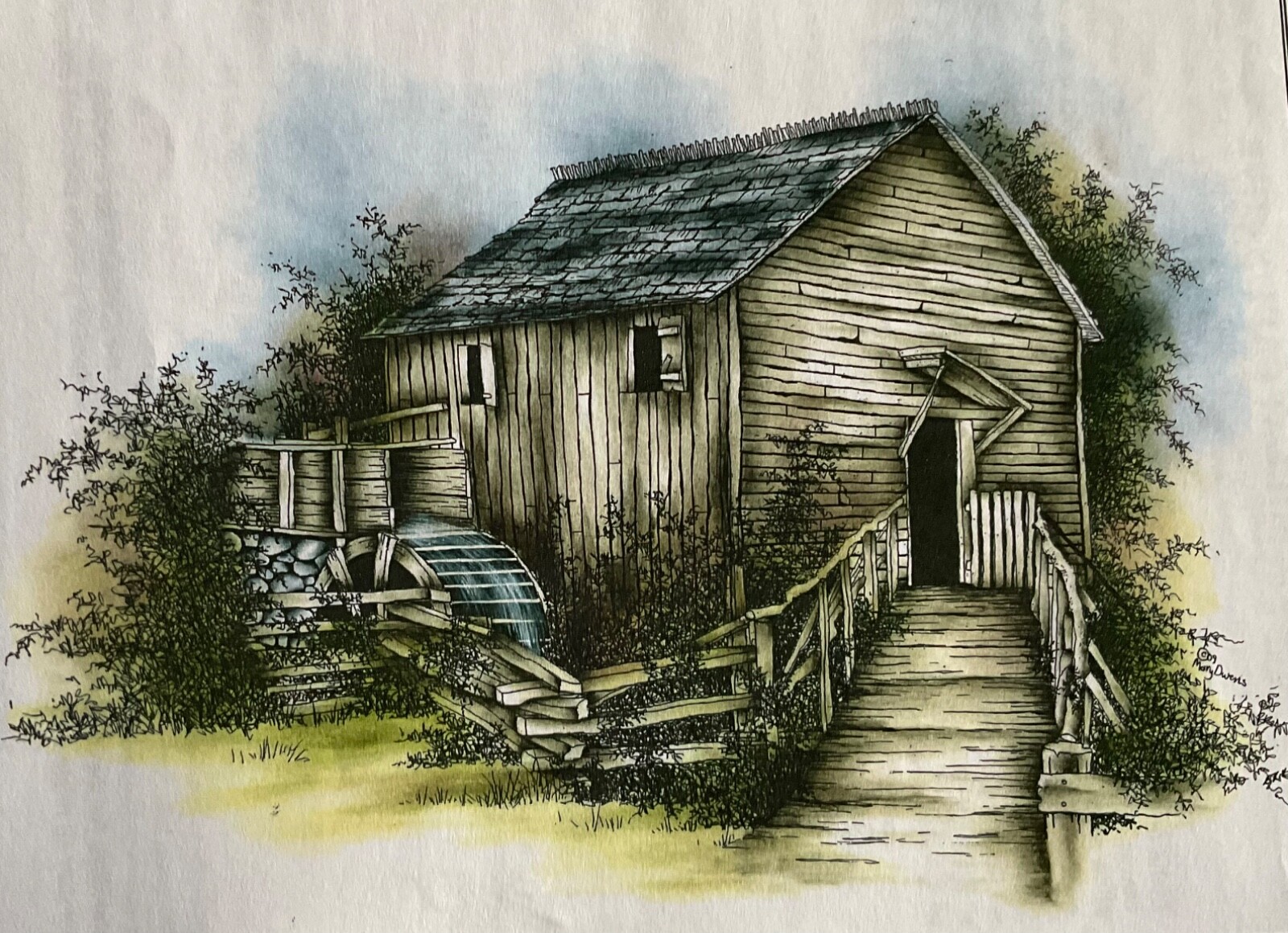 MILL AT CADE’S COVE Decorative Painting Pattern Packet MARY OWENS Pen ...