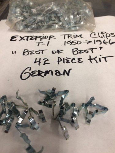 VW Beetle T1 Early Wide Exterior Trim Kit Clips 1950-1966 German 42 ...