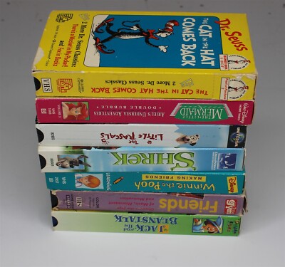 Kids VHS Lot of 7 Movies Shrek Cat In The Hat Winnie The Pooh | eBay