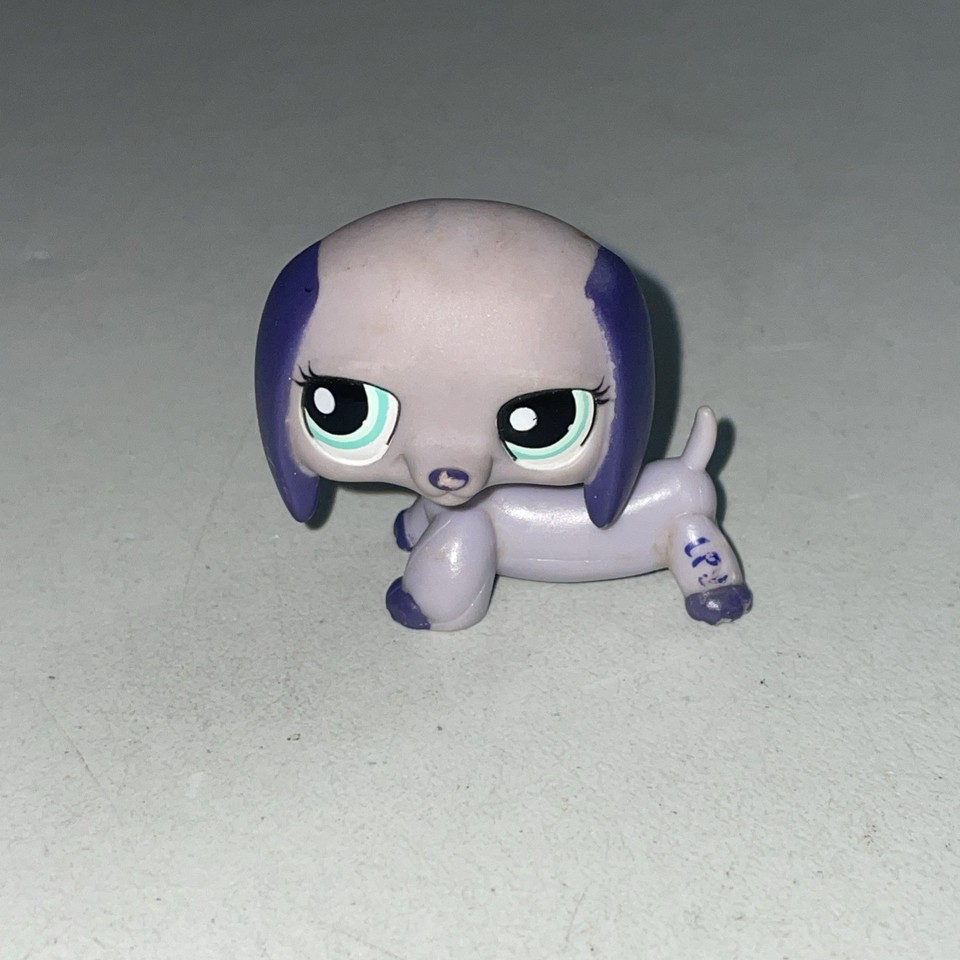 Littlest Pet Shop LPS Figure -- #1367 Purple Indigo Dachshund Dog w ...