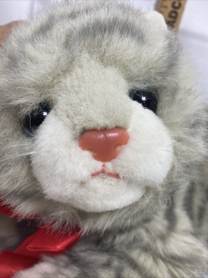Vintage TY Classic gray & white striped Cat Kitten plush stuffed 1995 ...