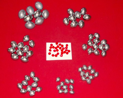 Egg sinkers slip, 5 lbs. USA w beads, Carolina rig fishing lead weights ...