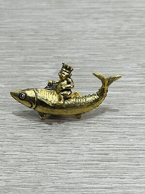 Vtg Shriners King Mirth riding a fish Member Lapel Pin | eBay